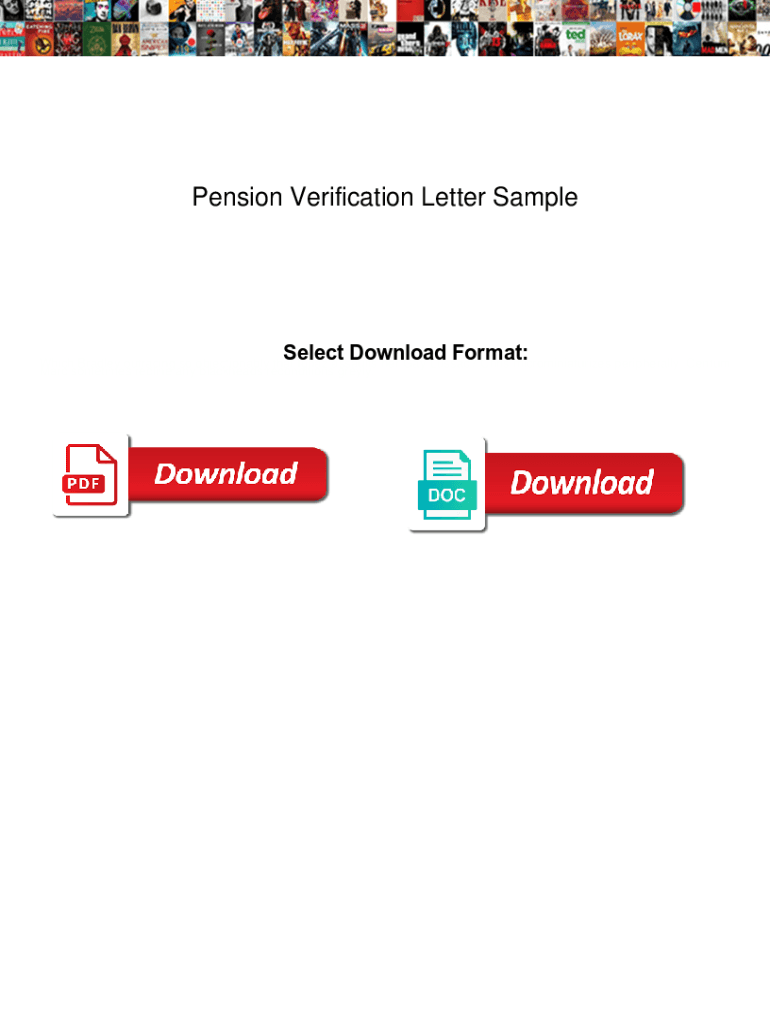 Fillable Online Pension Verification Letter Sample. Pension ...