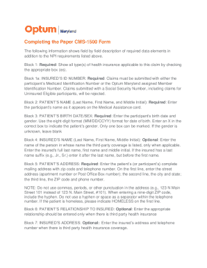 Fillable Online Complete instruction to fill the form - CMS 1500 claim form and UB 04 ... Fax ...