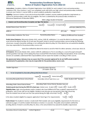 Fillable Online fill.ioPostsecondary-Enrollment-Options-NoticeFillable ...
