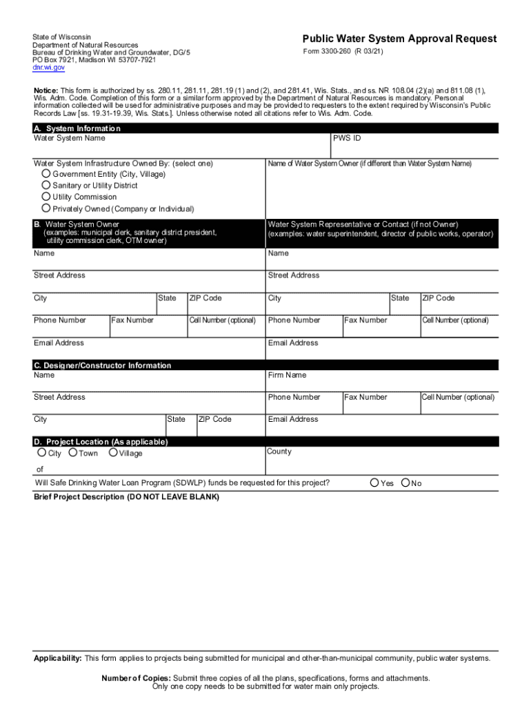 WI DNR Form 3300 260 2021 2022 Fill And Sign Printable Template