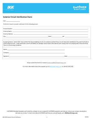 Fillable Online bgesmartenergy.com sites defaultExterior Circuit ...