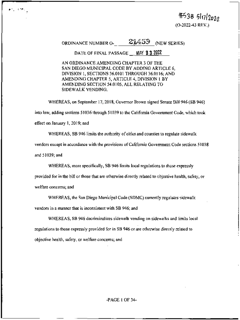 Fillable Online Ordinance Number O-21459 Fax Email Print - pdfFiller