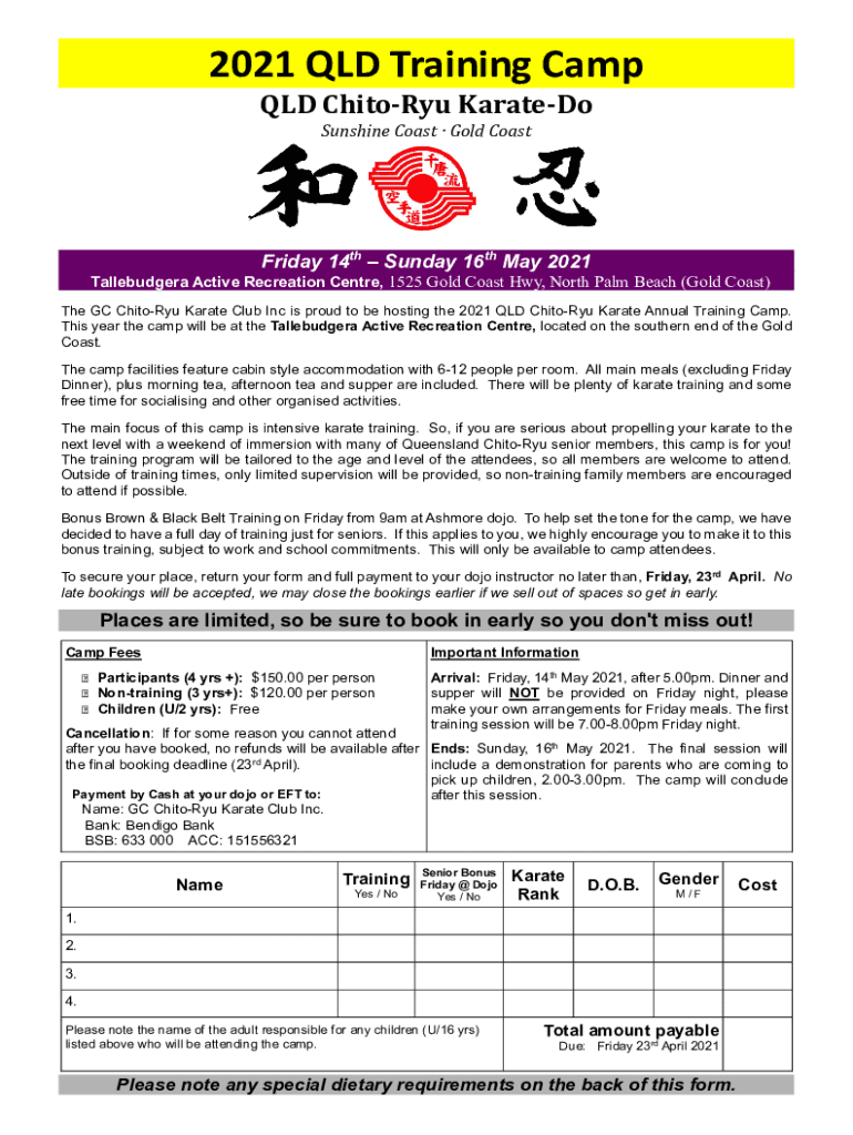 Fillable Online www.gckarate.com.auGold Coast Chito-Ryu Karate - The ...