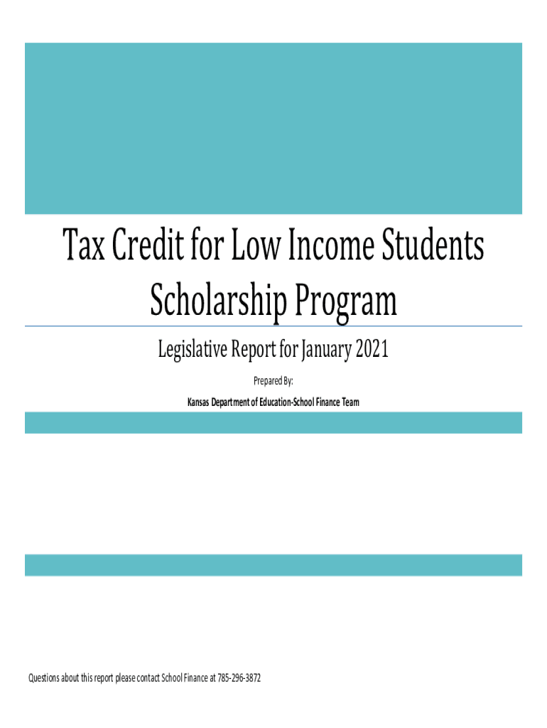 Fillable Online www.ksde.orgPortals0Tax Credit for Low Income Students ...