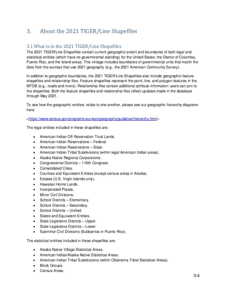Fillable Online www2 census TIGER/Line Shapefiles and TIGER/Line Files ...