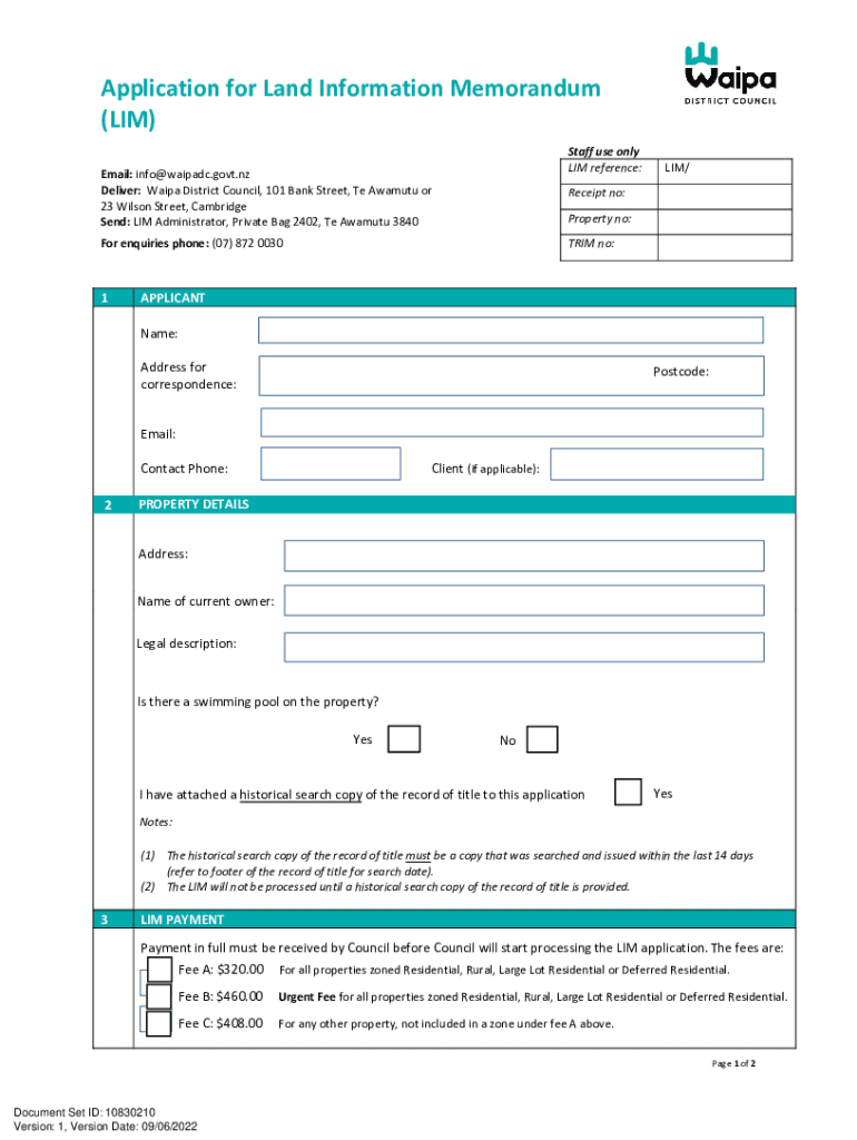 Fillable Online fill.ioLIM-application-form-Land-InformationFill - Free ...