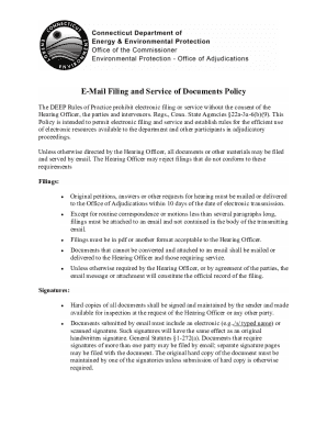 Fillable Online E-Mail Filing and Service of Documents Policy Fax Email ...