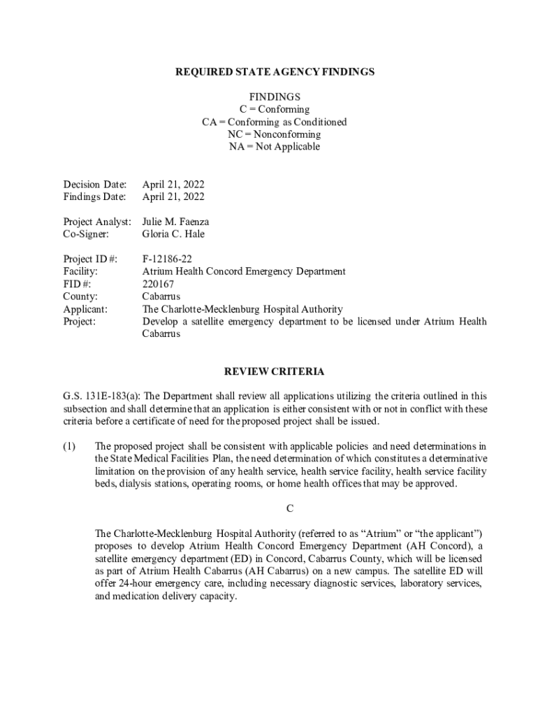 Fillable Online info.ncdhhs.gov dhsr coneedNC DEPARTMENT OF HEALTH AND ...