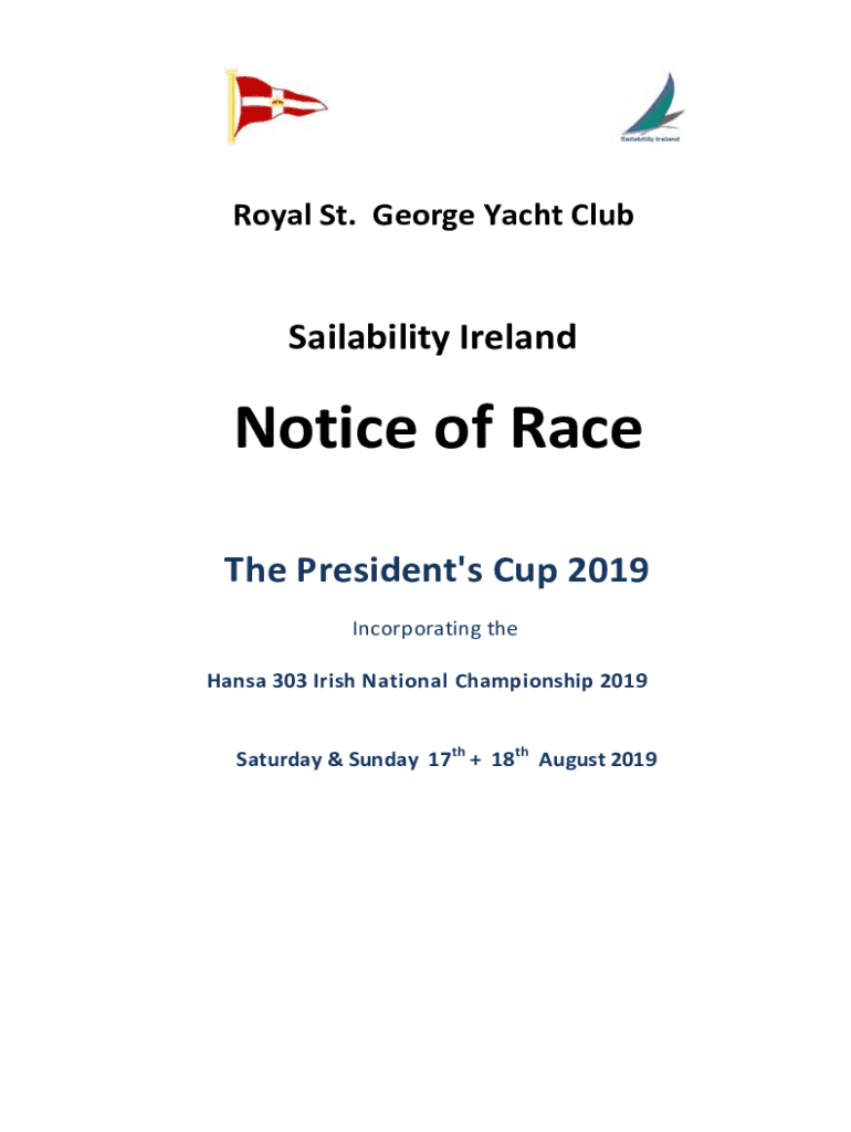 Fillable Online www.rsgyc.iewp-contentuploadsNotice of Race - rsgyc.ie ...