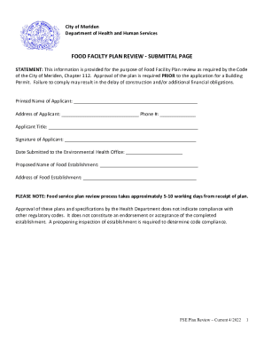 Fillable Online PDF Food Service facility Application/Specifications ...