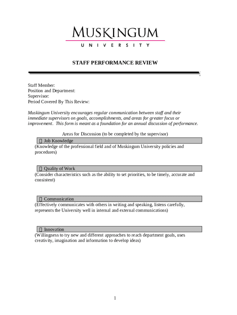 www.pdffiller.com428571134--STAFF-PERANCESTAFF PERANCE REVIEW Doc TemplatepdfFiller Doc Template ...