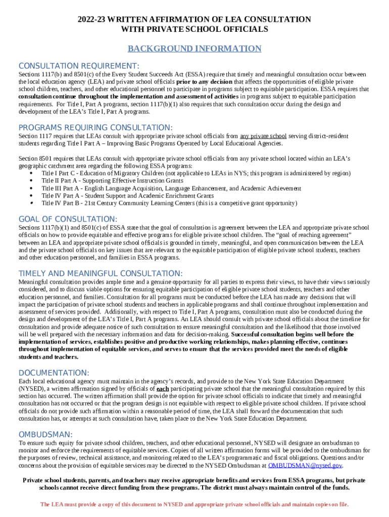 www.nysed.govcommonnysedLEA Affirmation of Consultation - New York State ... Doc Template ...