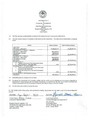 Fillable Online Sample Amendment to ContractNoloAmendment Number 5 to ...