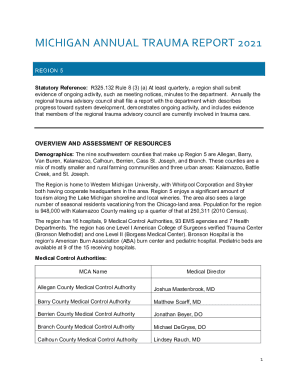 Fillable Online www.michigan.govmdhhs-MICHIGAN REGIONAL TRAUMA REPORT ...