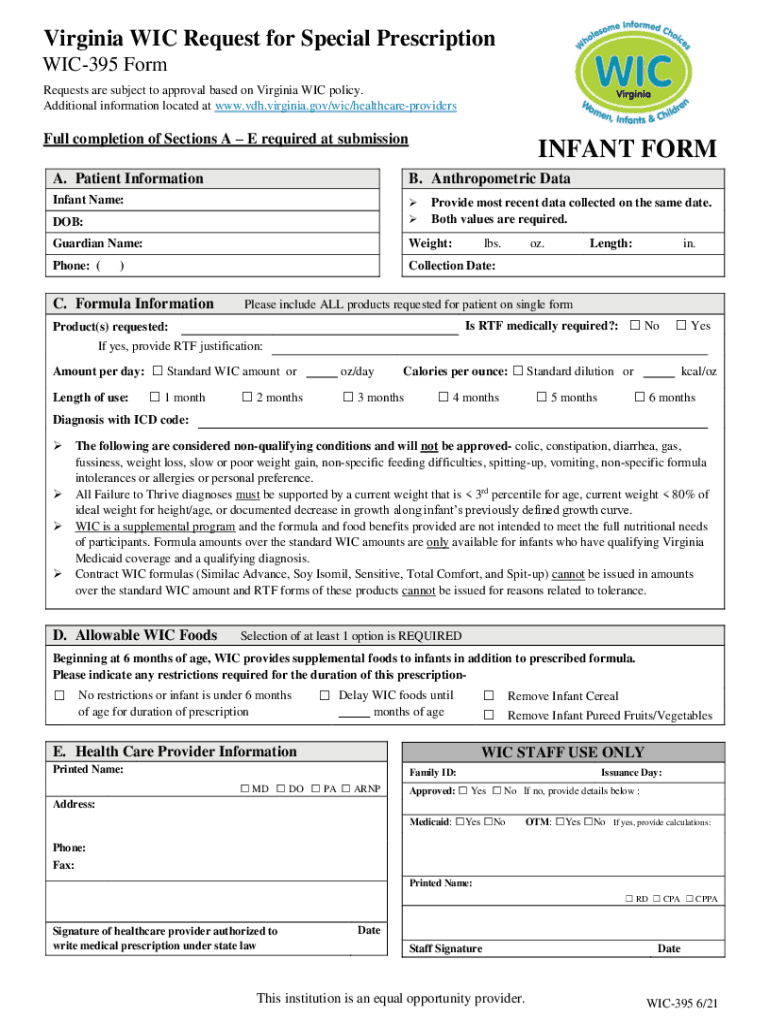 Fillable Online www.signnow.comfill-and-sign-pdf-form42978Wic 395 Form Virginia - Fill Out and ...