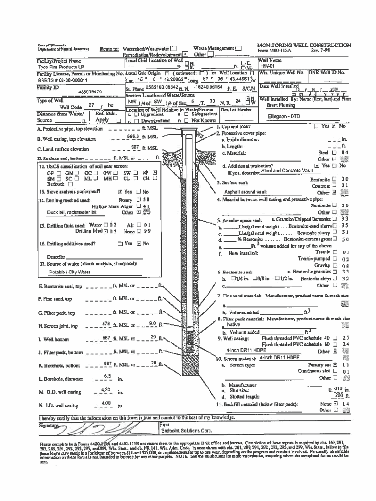 Fillable Online dnr wi happylibnet.comdoc2091119MONITORING WELL ...
