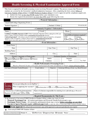 Fillable Online FREE 11+ Sample Health Screening Forms in PDFMS ...