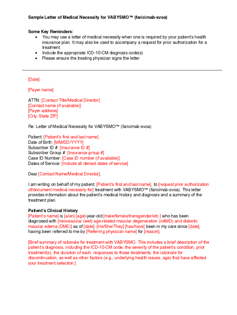 Fillable Online Sample Letter of Medical Necessity for VABYSMO ...
