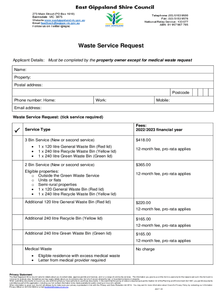 Fillable Online Application for a Solid Waste Management Facility ...