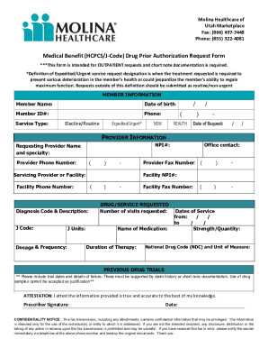 Fillable Online MOLINA HEALTHCARE MEDICARE PRIOR AUTHORIZATION/PRE ...