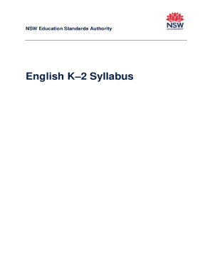 Fillable Online New K-2 English and maths curriculum releasedNESA ...