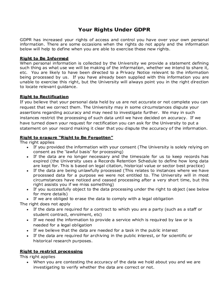 Fillable Online Data Subject Rights SAR form and guidance. Data Subject ...