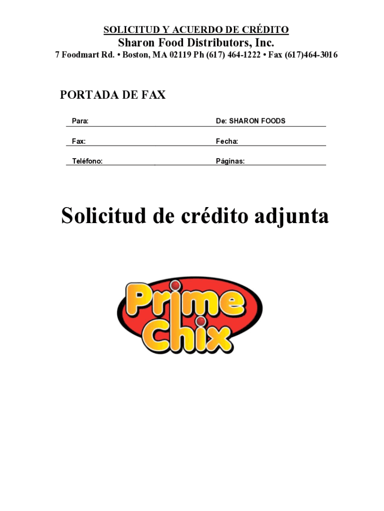 Fillable Online sharon-foods-prime-chix-Spanish-credit-application ...