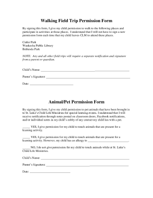 Fillable Online Free Field Trip Consent Form - PDFeFormsFree Field Trip ...