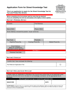 Fillable Online www.aberdeencity.gov.uksitesdefaultApplication Form for ...