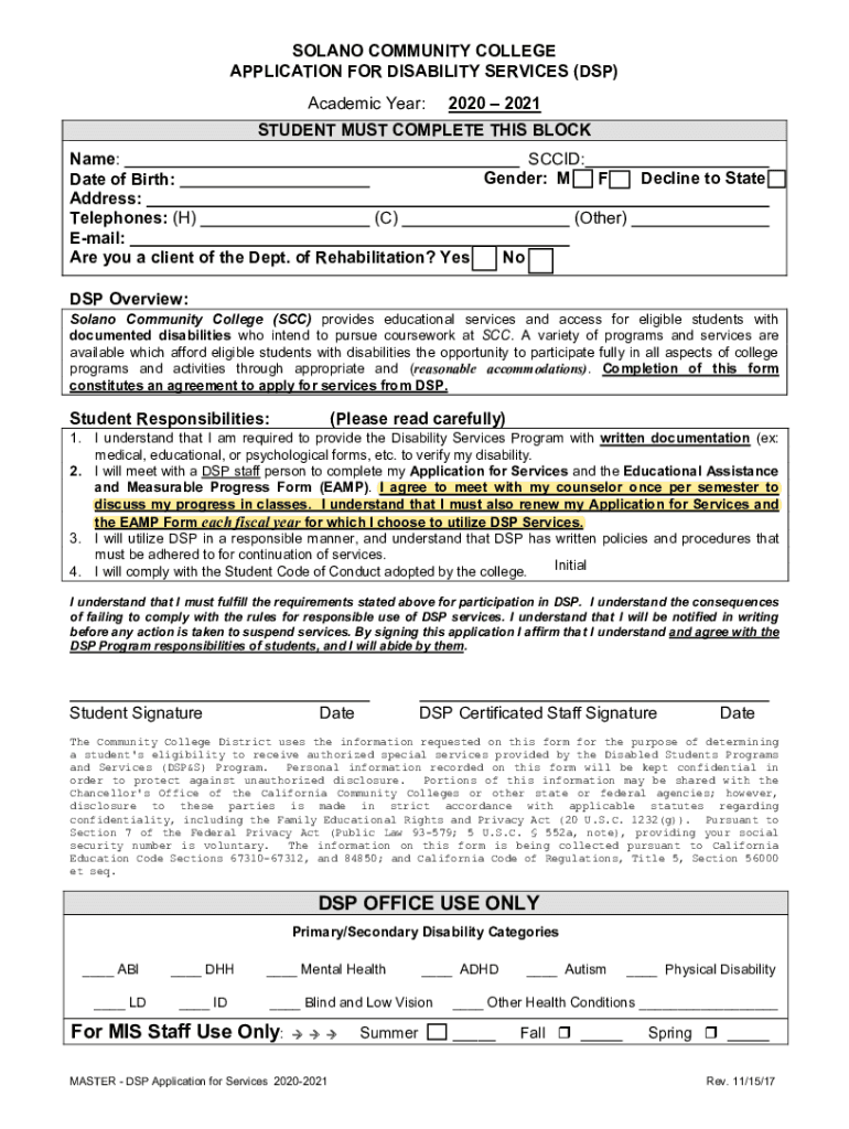 Fillable Online fill.ioSOLANO-COMMUNITY-COLLEGE-APPLICATION-FORFillable ...