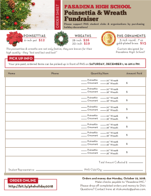Fillable Online phs holiday order form 2018.ai Fax Email Print - pdfFiller