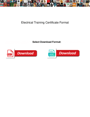 Fillable Online Electrical Training Certificate Format. Electrical Training Certificate Format ...