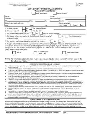 Fillable Online APPLICATION FOR MEDICAL ASSISTANCE Breast and Cervical ...