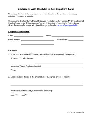 Fillable Online ADA Grievance Procedure and Form Fax Email Print ...