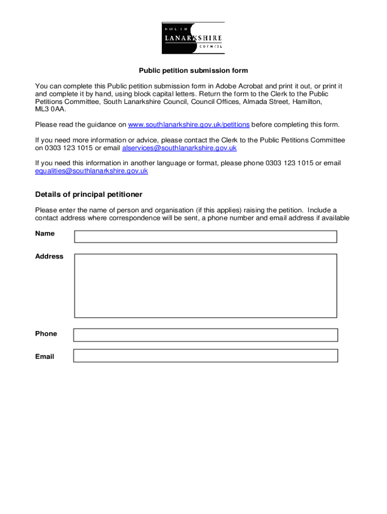 Fillable Online www.signnow.com16348-petition-formPetition Template Form - Fill Out and Sign ...