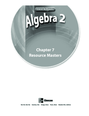 Fillable Online Chapter 7 Resource Masters. Glencoe Texas Algebra 2 Fax ...