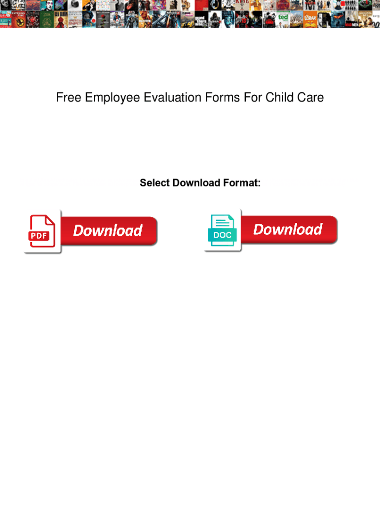 Fillable Online Free Employee Evaluation Forms For Child Care. Free ...