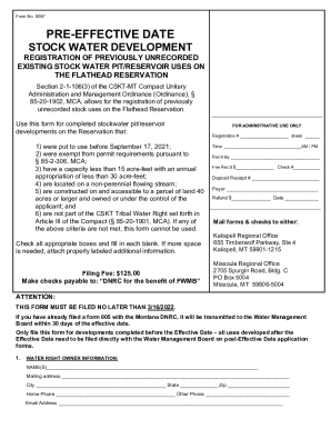 Fillable Online dnrc mt Form 605 R2/08 Fax Email Print - pdfFiller