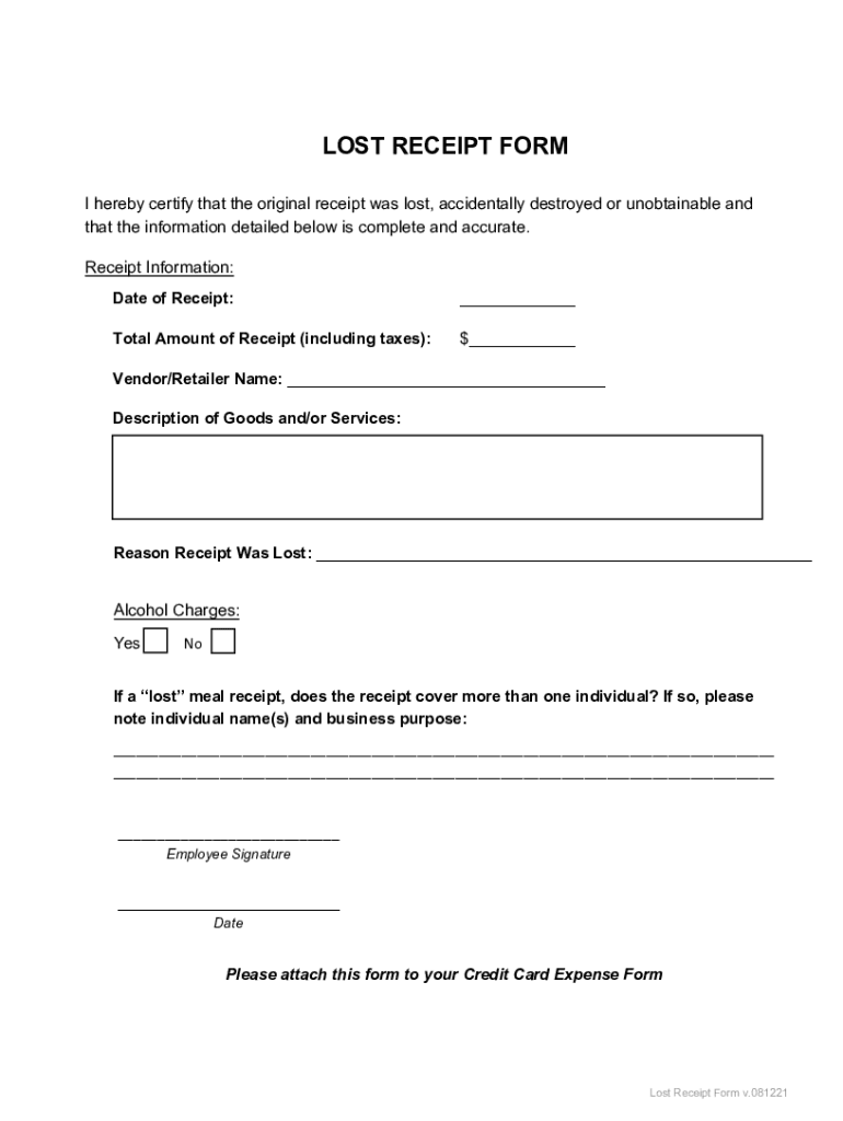 Fillable Online www.uslegalforms.comlost-receipt-formCalifornia Lost ...