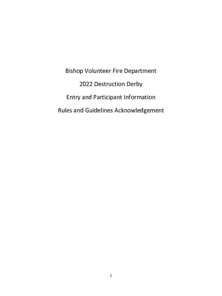 Fillable Online Bishop Volunteer Fire Department - The City of Bishop ...