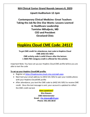 Fillable Online CC Grand Rounds CloudCME Evaluation Form for January 8 ...