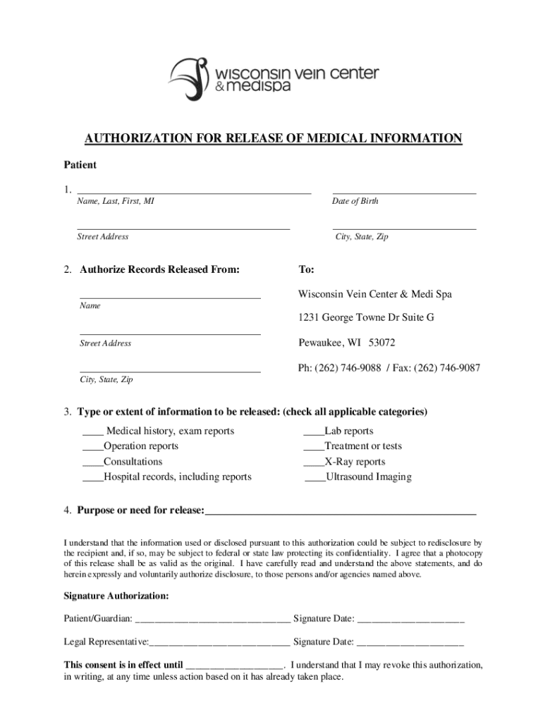 Fillable Online The Essentials Of A Medical Record Authorization For ...