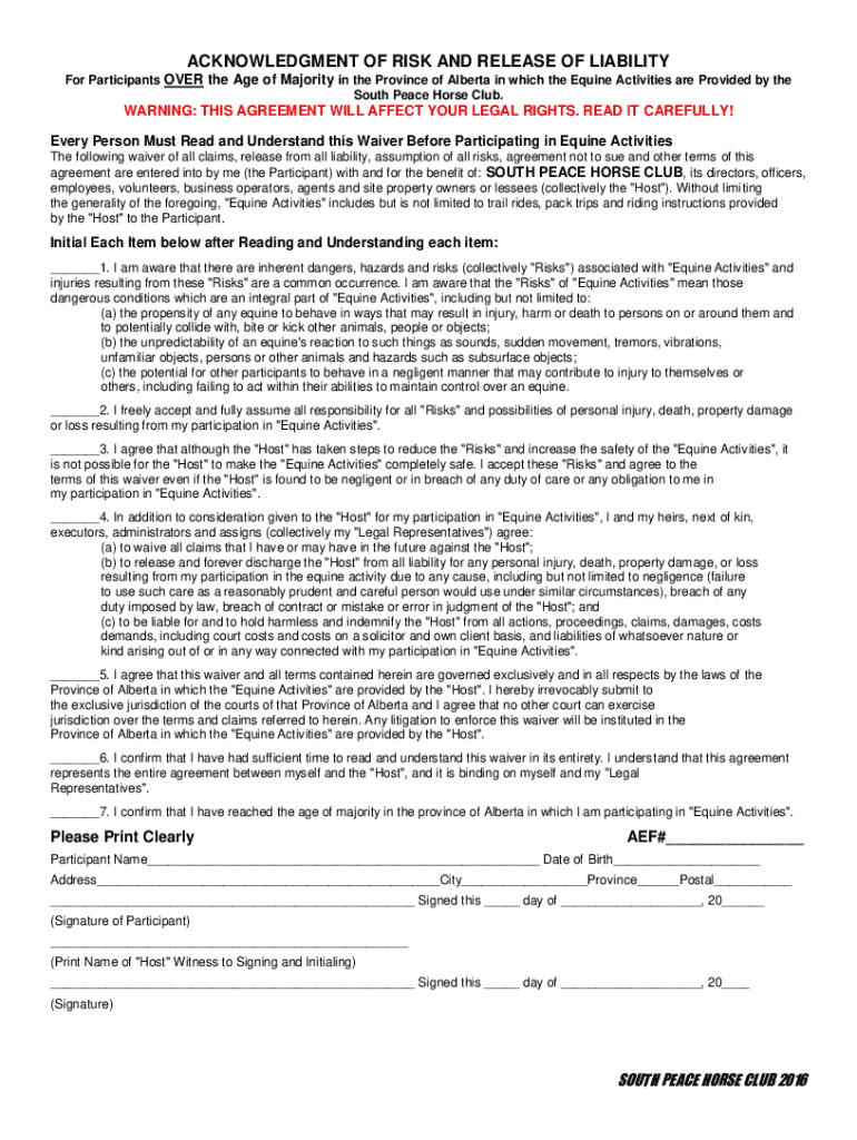 Fillable Online satra.cawp-contentuploadsACKNOWLEDGMENT OF RISK AND ...