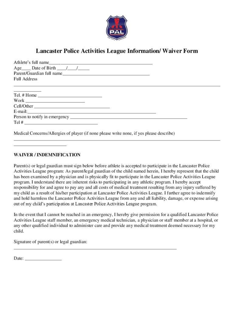 Fillable Online lancasterpal ...