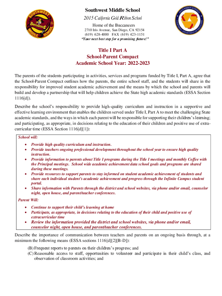 Fillable Online som sweetwaterschools California Gold Ribbon Schools ...