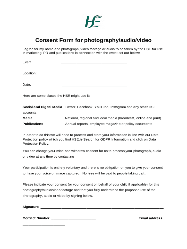 Free Photo Consent - WordPDFesFree Video Consent s & Templates (WordPDF ...