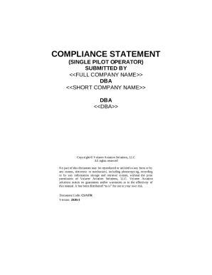 COMPLIANCE STATEMENT Doc Template | pdfFiller