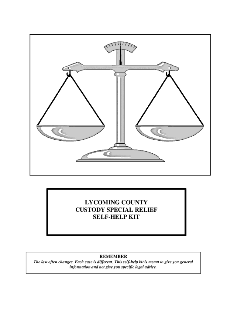 Fillable Online LYCOMING COUNTY EMERGENCY OR SPECIAL CUSTODY RELIEF ...