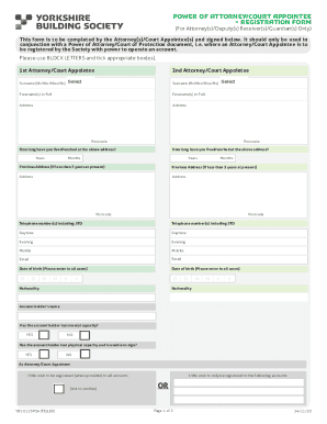 Fillable Online POWER OF ATTORNEY/COURT APPOINTEE REGISTRATION FORM For ...