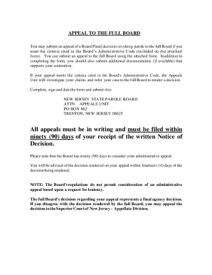 Fillable Online Appeals Information and Resources for Appealing a Board Decision Fax Email Print ...